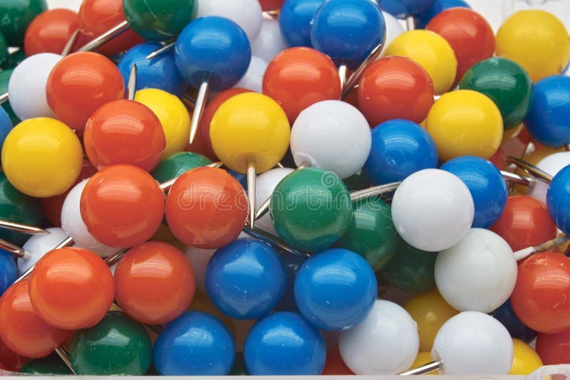 Round Colored Push Pins stock photo. Image of colorful - 12556938