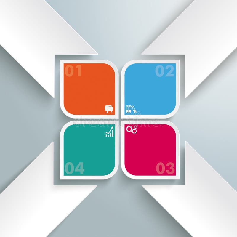 4 Colored Bevel Squares Infographic PiAd Stock Vector - Illustration of ...
