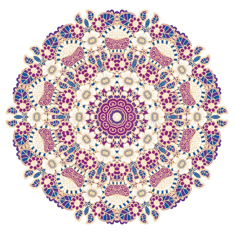 Round colorful mandala. stock vector. Illustration of circle - 82930444