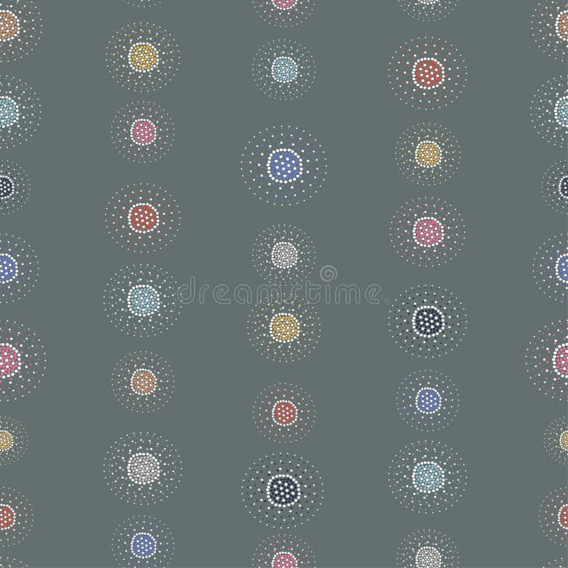 Round Colorful Shapes Made of Dots Seamless Pattern. Vector Stock ...