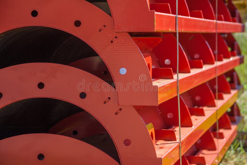 Round Column Panels Stacked Stock Image - Image of construction, round ...