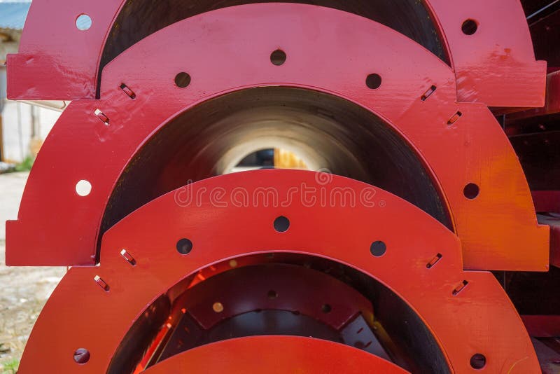 Round Column Panels Stacked Stock Image - Image of coupler, bracket ...