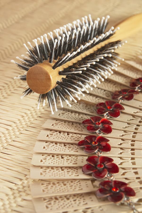 Round Comb for Hairs on the Wattled Serviette Stock Photo - Image of ...