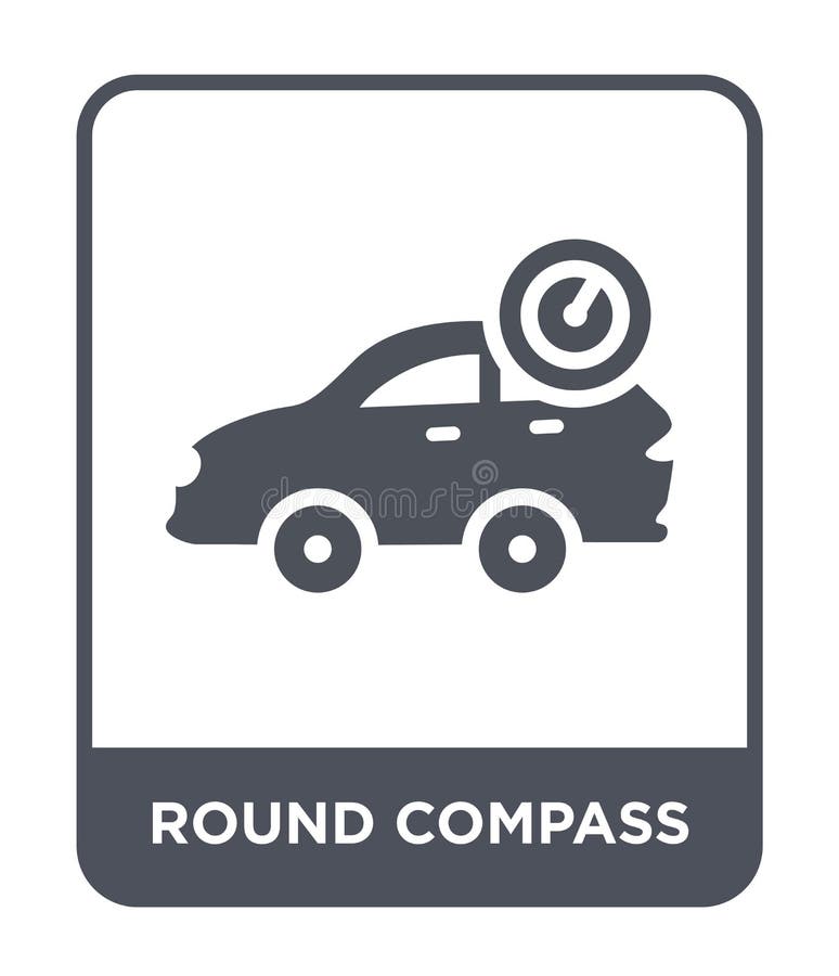 Round Compass Icon in Trendy Design Style. Round Compass Icon Isolated ...