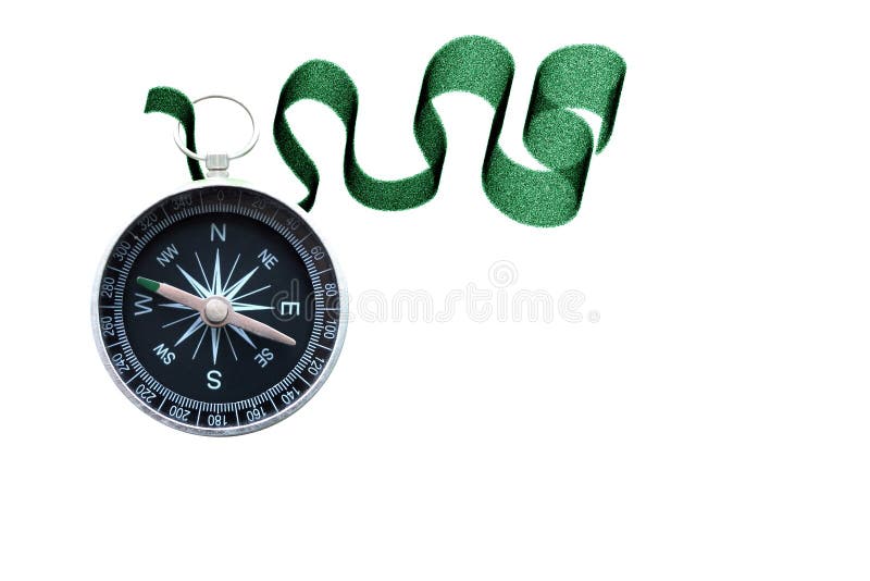 Round Compass Isolated on White Background Stock Photo - Image of ...
