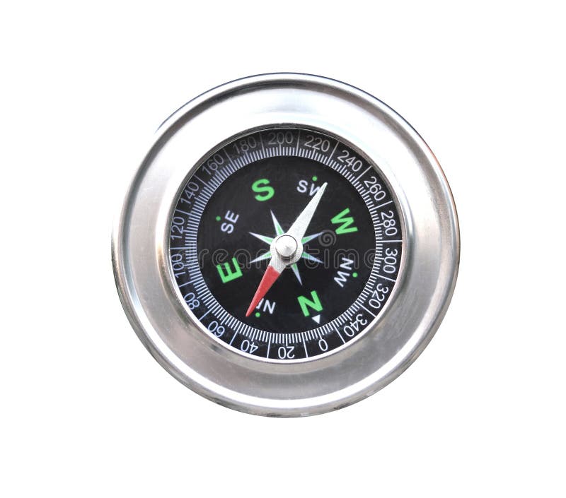 Round Compass Isolated on White Background Stock Image - Image of ...