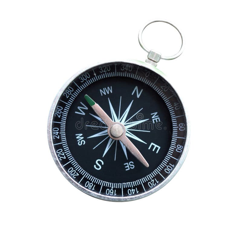 Round Compass Isolated on White Background Stock Photo - Image of earth ...