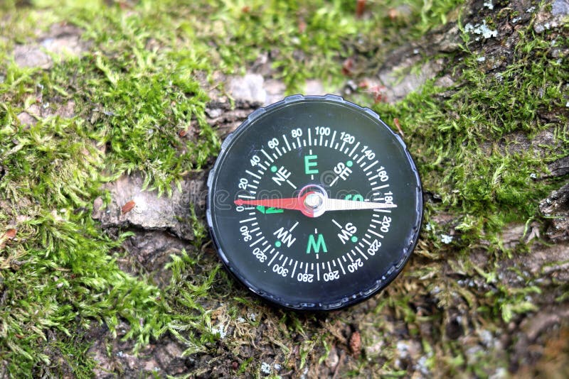Round Compass on Natural Background Stock Photo - Image of conceptual ...