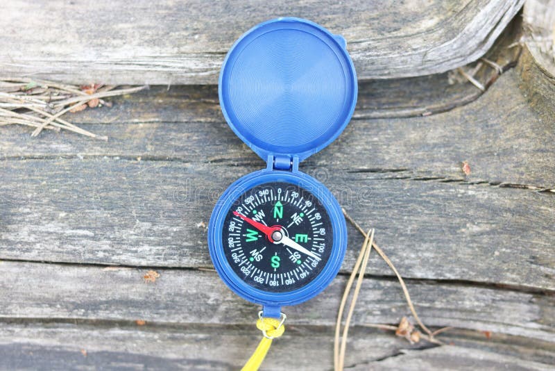Round Compass on Natural Background Stock Image - Image of concept ...