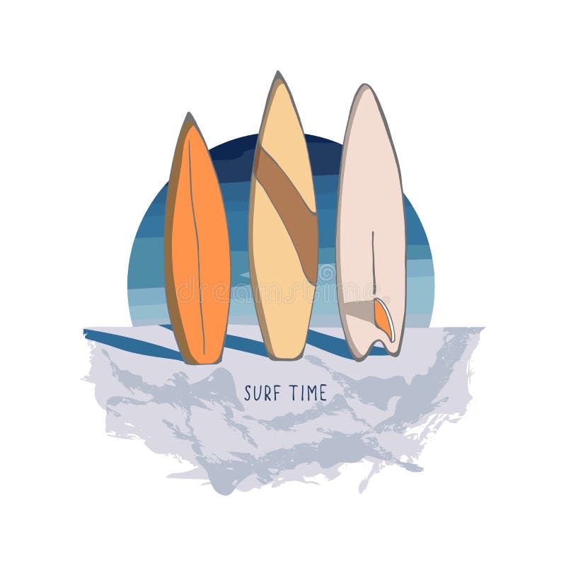 Round Composition with Surf Boards on the Beach on a Background of the ...