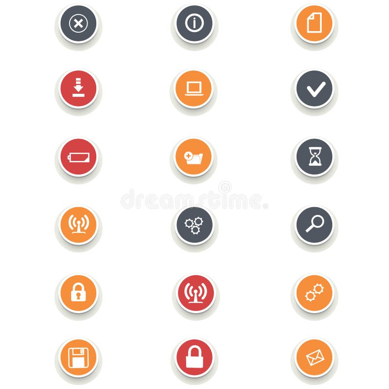 Round of computer icons stock vector. Illustration of icons - 54323791