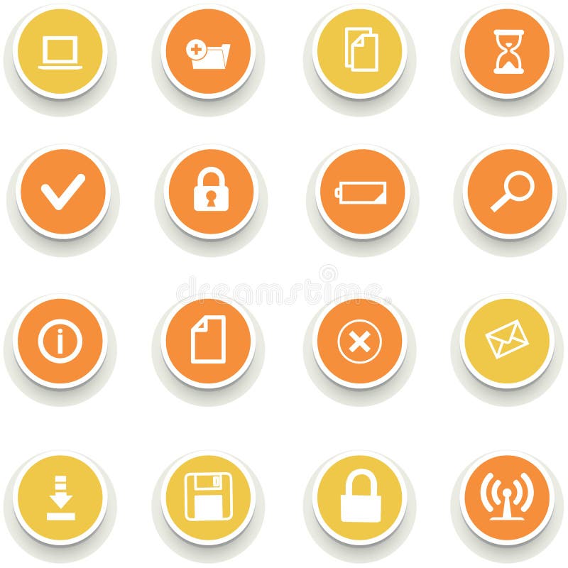 Round of computer icons stock vector. Illustration of magnifier - 54680866