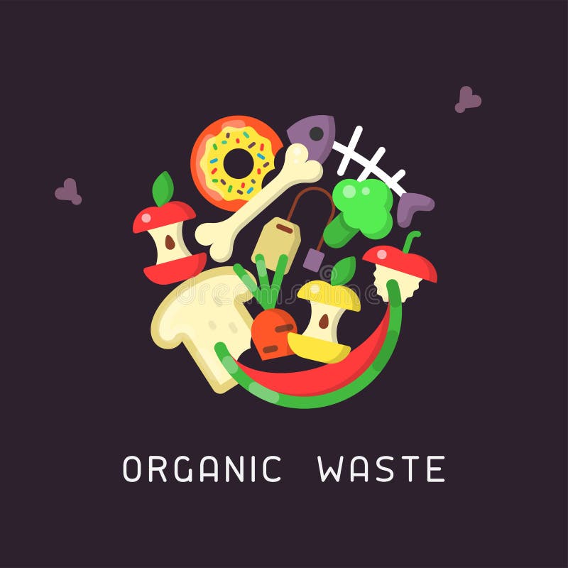 Round Concept with Organic Waste Stock Vector - Illustration of style ...