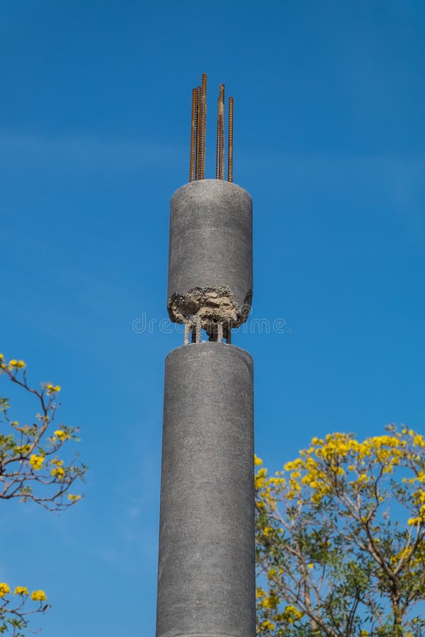 Round concrete column stock image. Image of form, exterior - 85531595