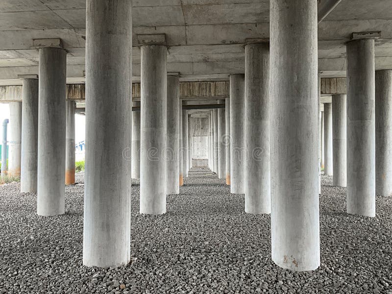 Round Concrete Column Structure Pattern Stock Photo - Image of ...
