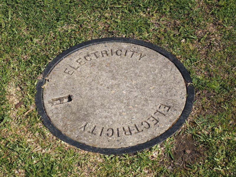 Round Concrete Lid on a Electrical Pit Stock Image - Image of ...
