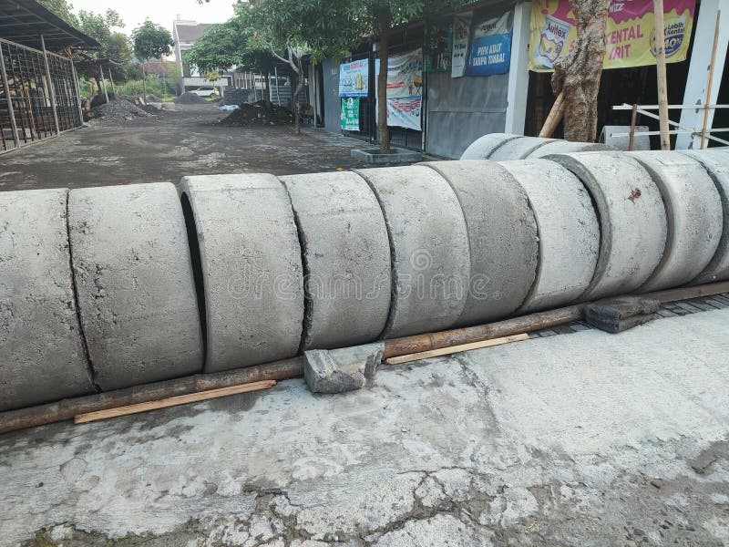 Round Concrete for Making Wells Editorial Stock Image - Image of home ...