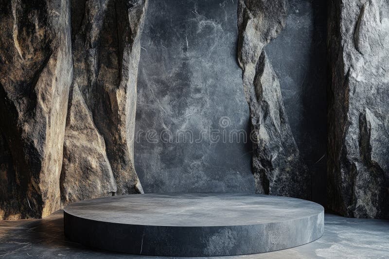 Concrete Platform at Rock Wall Stock Image - Image of scenery, path ...