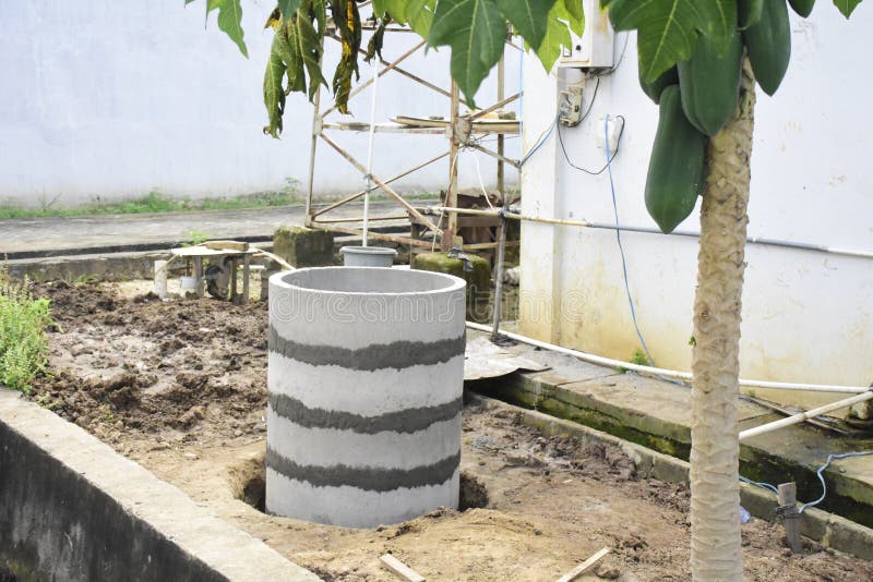 Round concrete for wells stock photo. Image of iron - 340039224