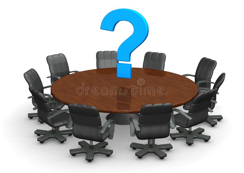 Conference Table Question Mark Stock Illustration - Illustration of ...