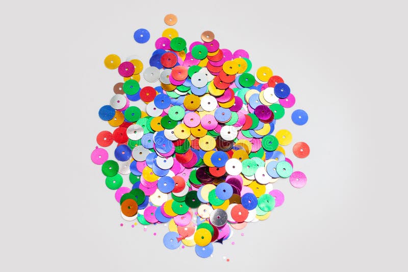 Round Confetti Isolated on White Surface Stock Photo - Image of festive ...