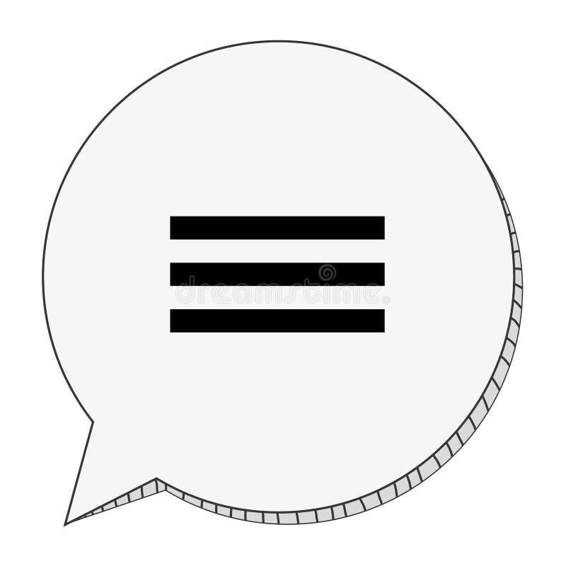 Round Conversation Bubble with Three Lines Stock Illustration ...