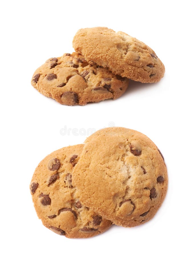 Round Cookie with Chocolate Stock Image - Image of healthy, chocolate ...