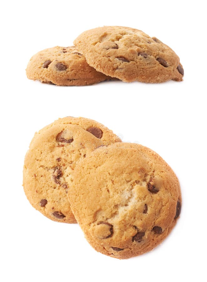 Round Cookie with Chocolate Stock Photo - Image of cookie, isolated ...