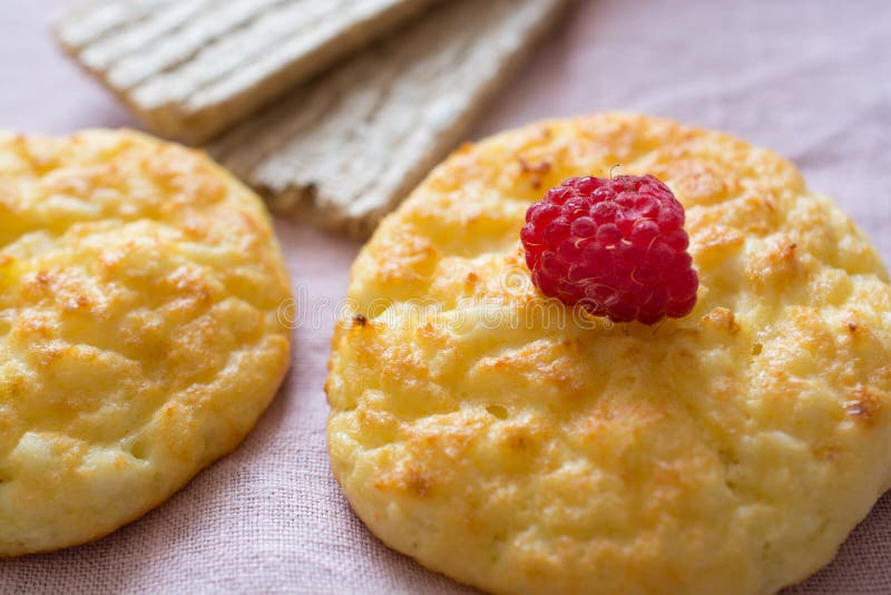 Round Cookie with Raspberry. Stock Photo - Image of delicious, bake ...