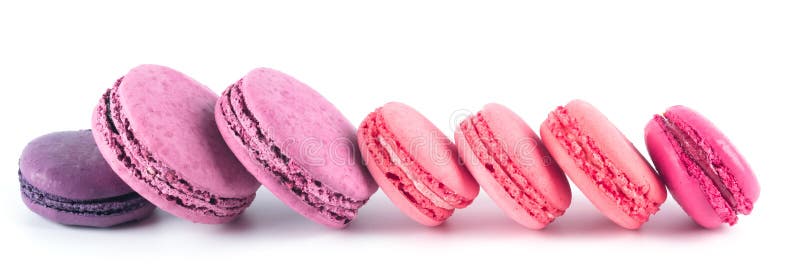 Round Cookies of Pink and Blue Color Lie in a Row Stock Photo - Image ...