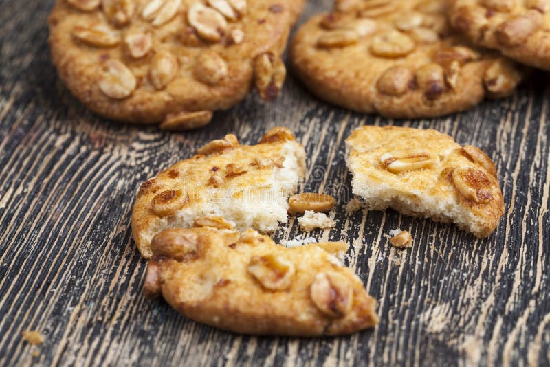 Round Cookies with Roasted Peanuts Stock Image - Image of cookies ...