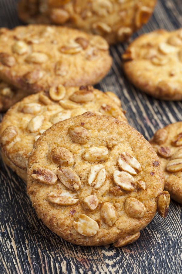 Round Cookies with Roasted Peanuts Stock Photo - Image of peanuts ...