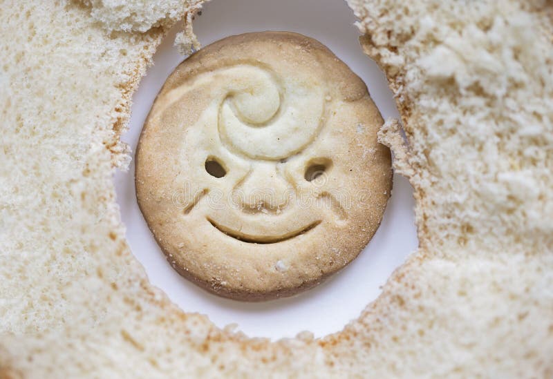 Round Cookies with a Smile. Stock Image - Image of children, dessert ...