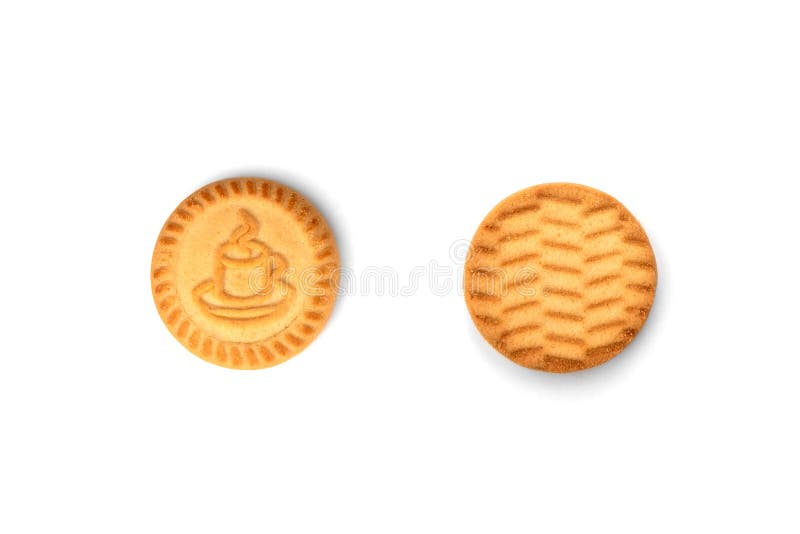 Round Cookies for Tea Isolated on White Background Stock Image - Image ...