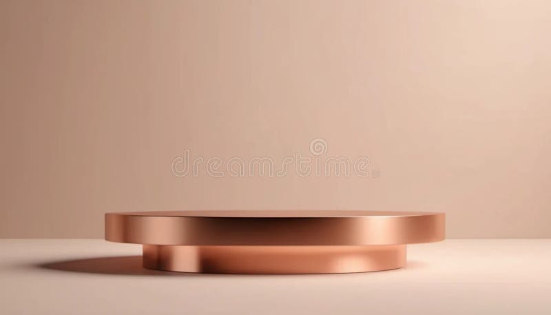 Round Copper 3d Podium Display on Coral Background Stock Illustration ...