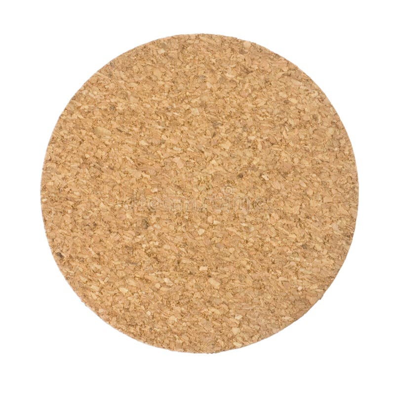 Round Cork Table Coaster on White Background Stock Image - Image of ...