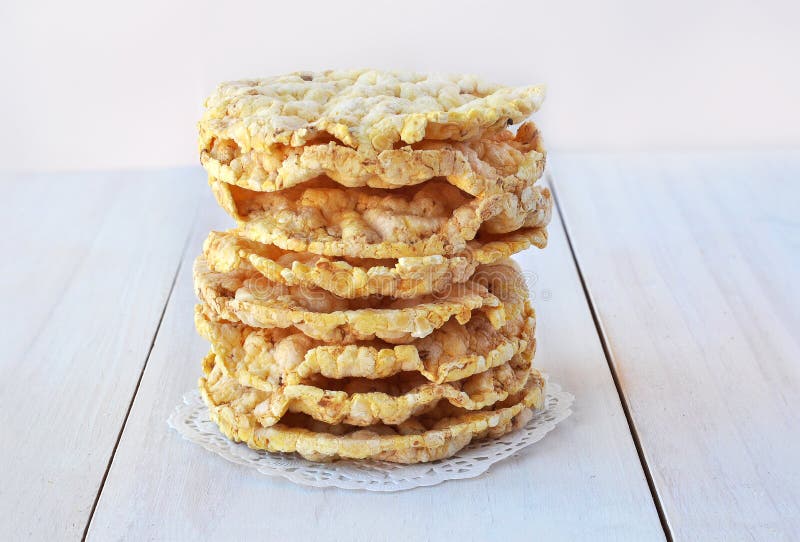 Round corn cakes stock photo. Image of health, cracker - 74741214