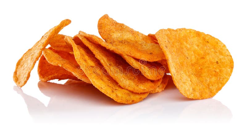 Round Corn Chips Isolated on White Stock Photo - Image of group, crisp ...