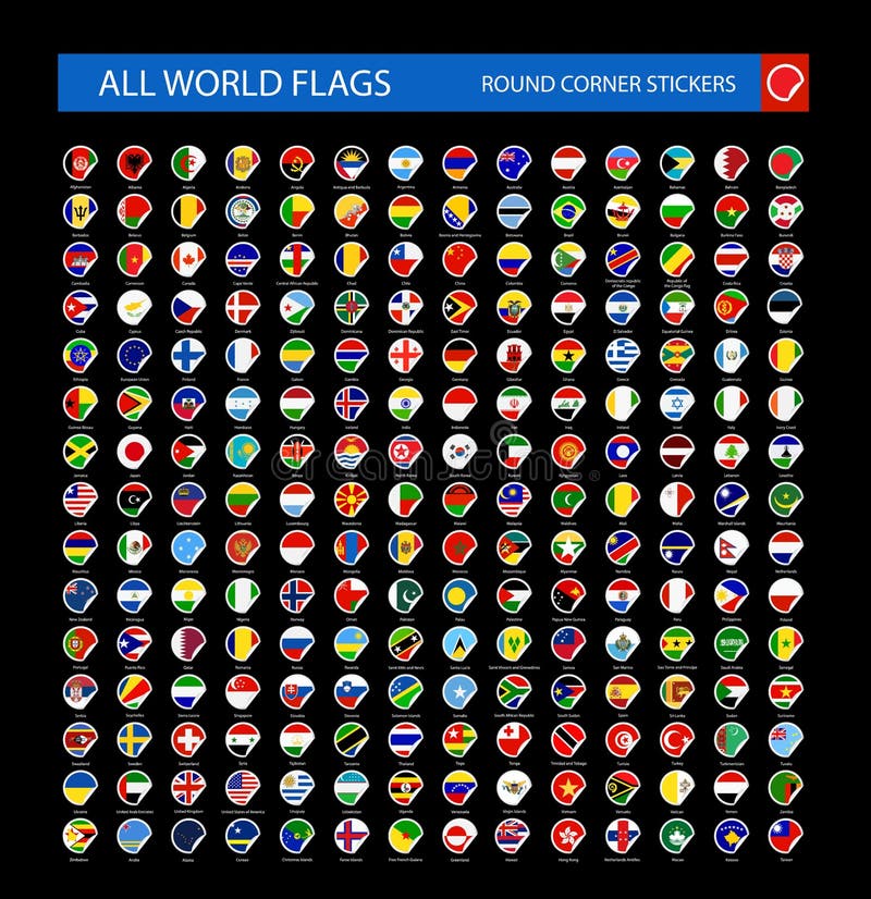Round World Flags Vector Collection Stock Vector - Illustration of ...