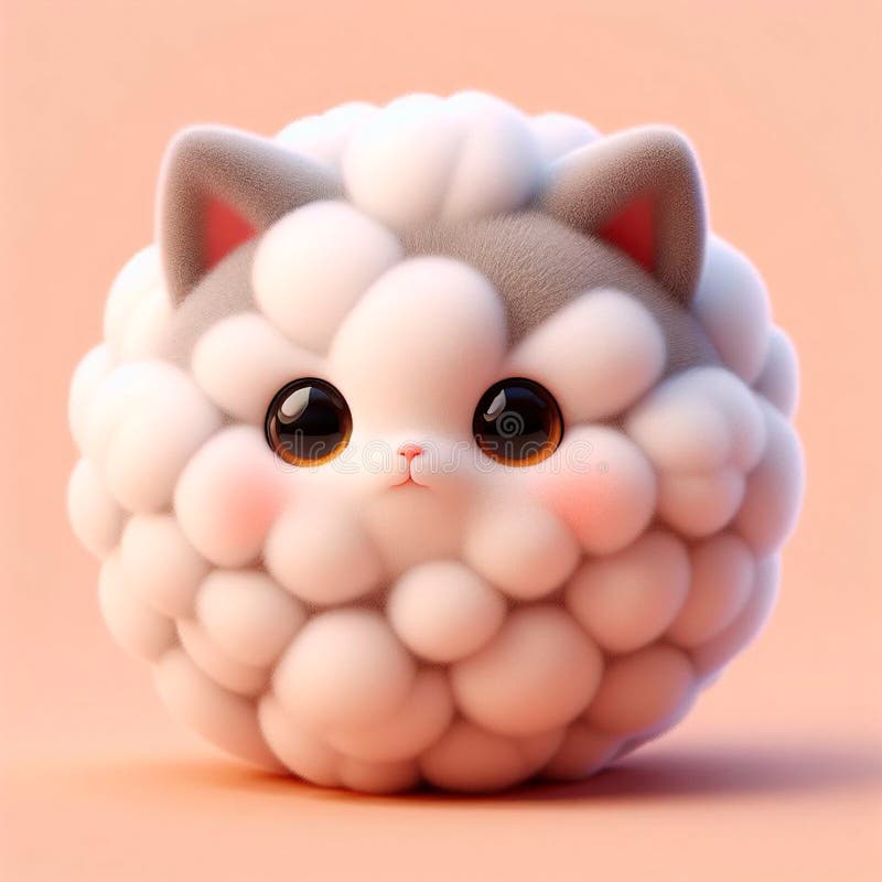 Round Cotten Ball, Digital Art Stock Illustration - Illustration of ...