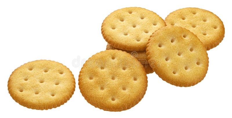 Round Cracker Isolated on White Background , Full Depth of Field Stock ...