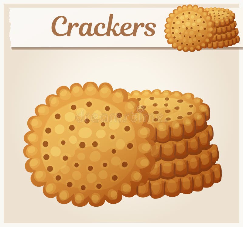 Round Biscuit Crackers Vector Illustration Stock Vector - Illustration ...