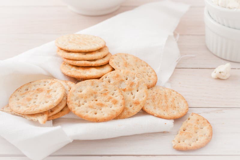 Group Of Round Thin Crackers Stock Photo - Image of isolated, crackers ...