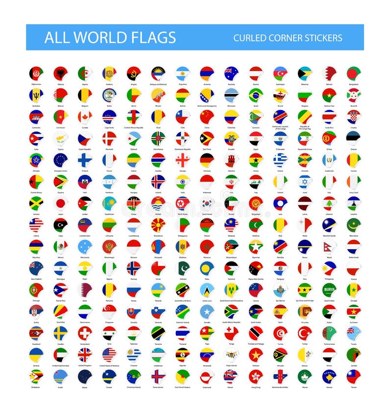 Round World Flags Vector Collection Stock Vector - Illustration of ...
