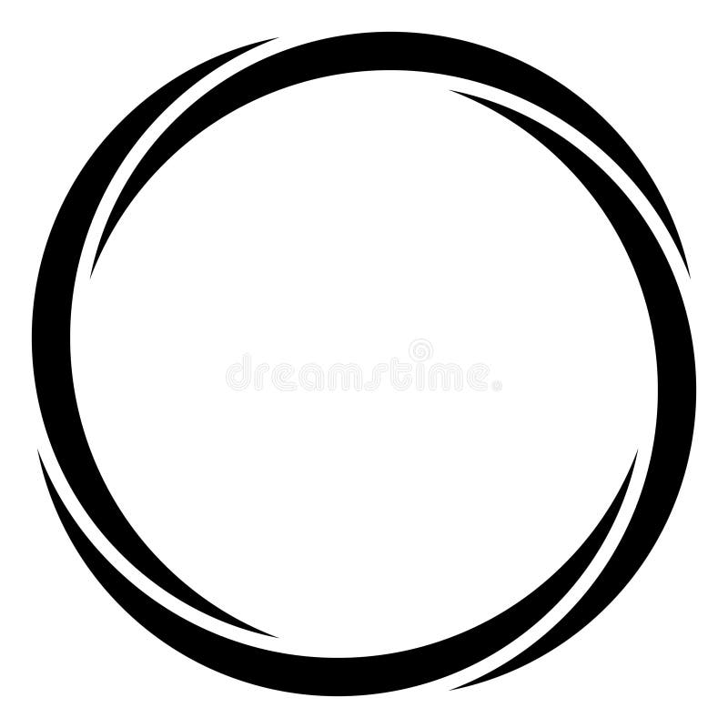 Round Curve Frame 4 Sectors Moon Ornament Circle Border Doodle Stock ...