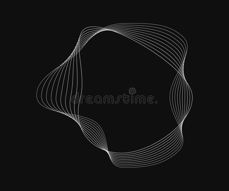 Round Curved Frame with Dynamic Wavy Stripes Stock Illustration ...