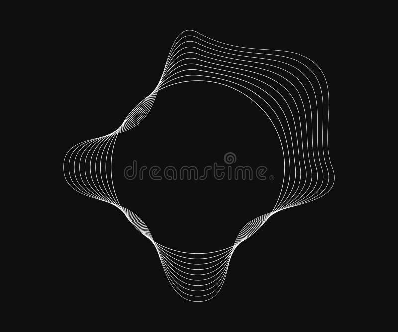 Round Curved Frame with Dynamic Wavy Stripes Stock Illustration ...