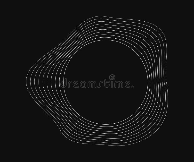 Round Curved Frame with Dynamic Wavy Stripes Stock Illustration ...