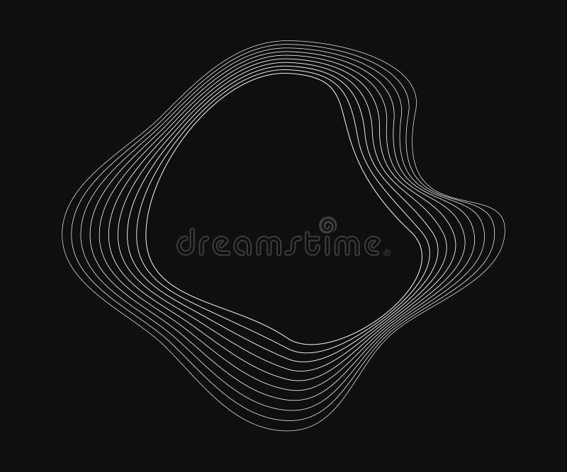 Round Curved Frame with Dynamic Wavy Stripes Stock Vector ...