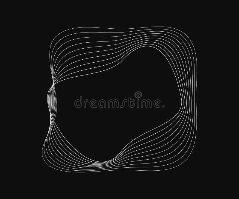 Round Curved Frame with Dynamic Wavy Stripes Stock Vector ...